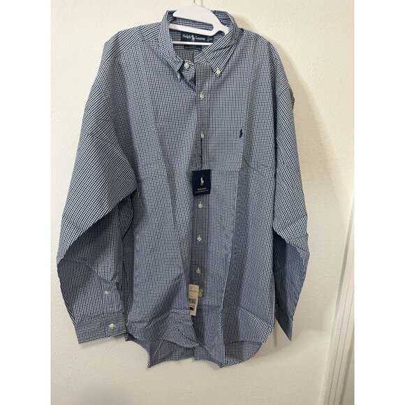 Ralph Lauren | Shirts | Ralph Lauren Blue Checkered Blake Twoply Cotton ...